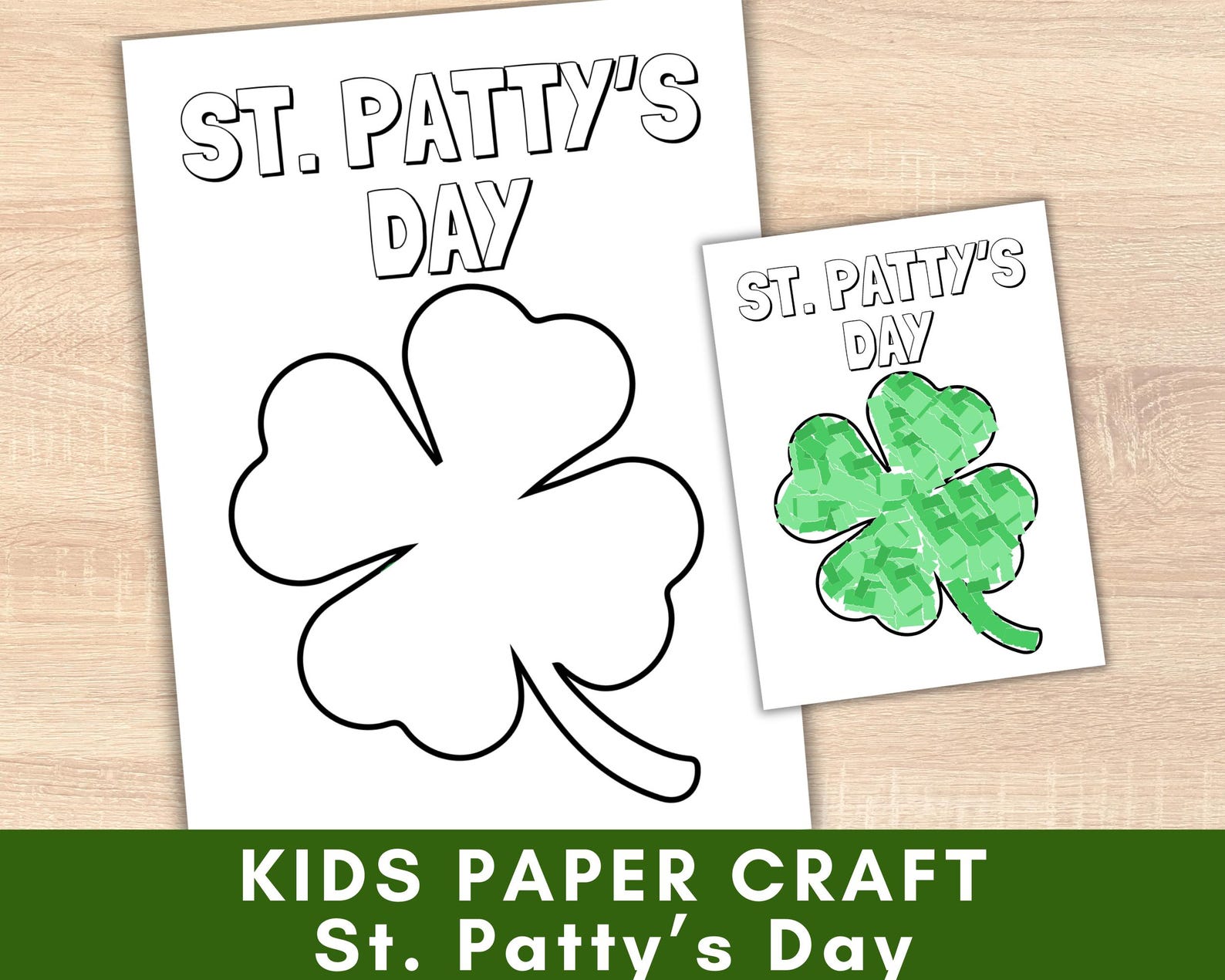 St Pattys Day Craft for Kids, Lucky Clover Easy Paper Crafts Template ...