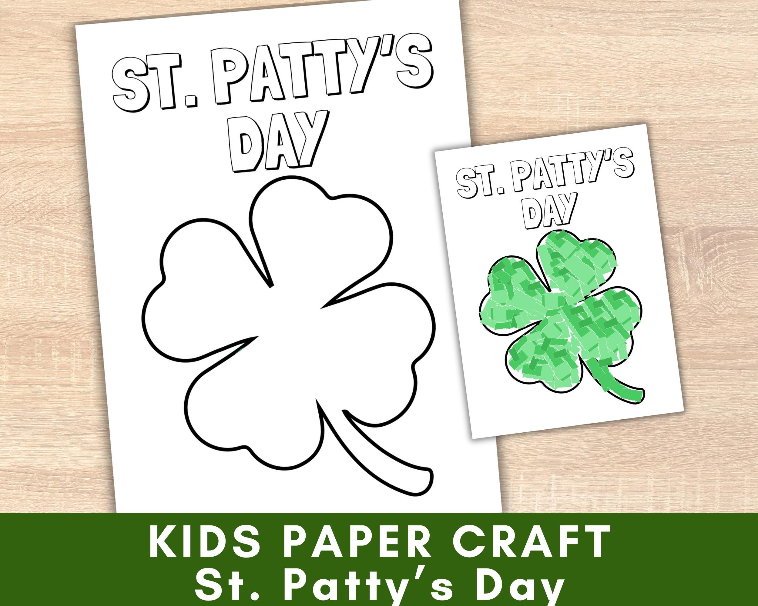 St Pattys Day Craft for Kids, Lucky Clover Easy Paper Crafts Template ...