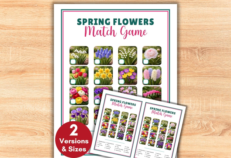 Flowers Trivia Game, Name the Flower Match up Spring Flowers Quiz ...