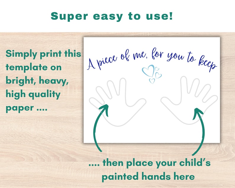Handprint Art Gift Idea, Kids Hand Print Craft Keepsake, Gifts for Mom ...