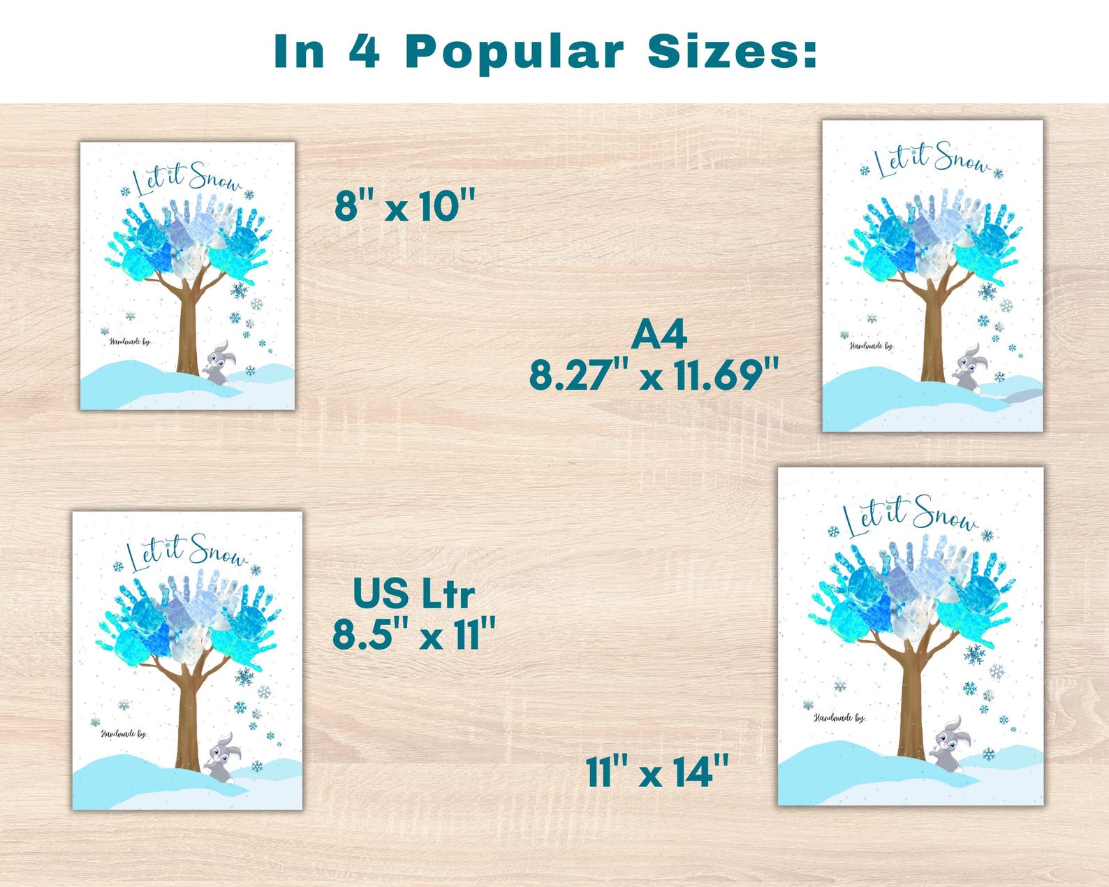 Winter Handprint Craft for Kids, Baby Snowflake Tree Art Keepsake, Hand ...