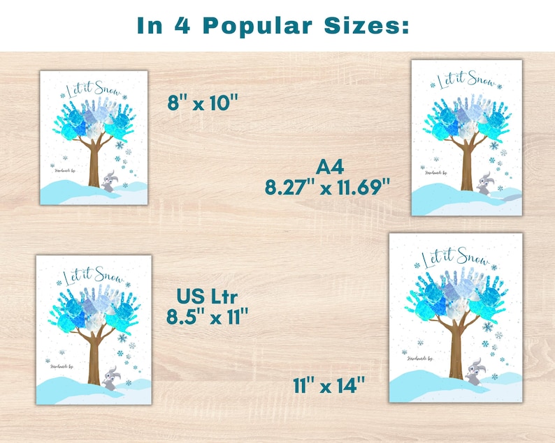 Winter Handprint Craft for Kids, Baby Snowflake Tree Art Keepsake, Hand ...