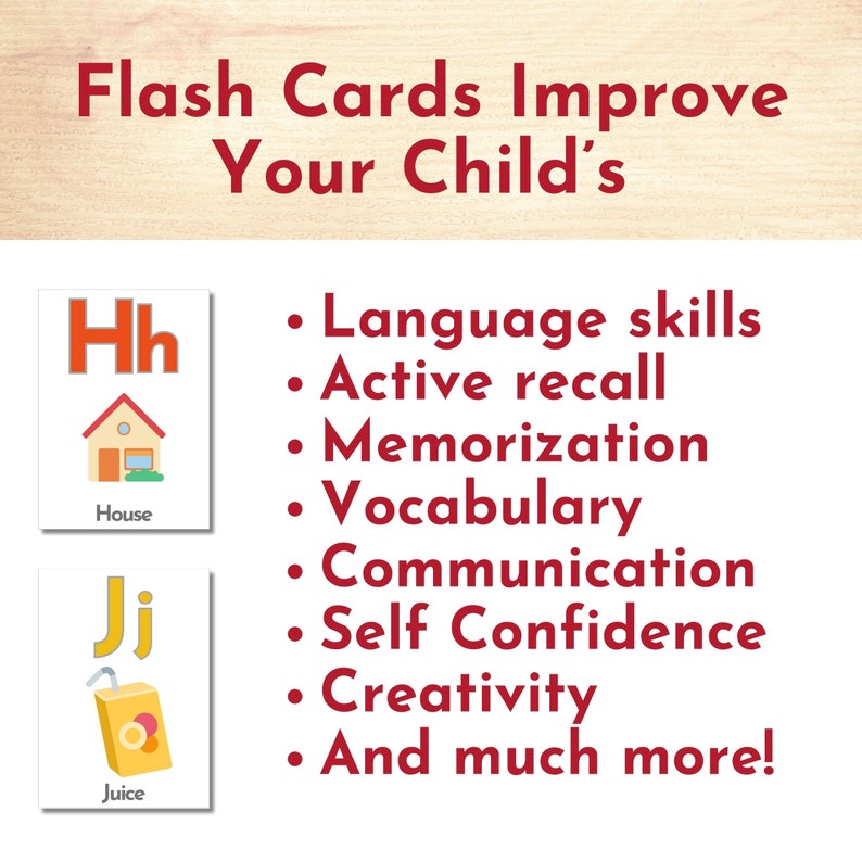 Alphabet Flash Cards Printable PDF for Preschool Kids Education ABC ...