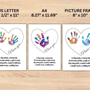 Handprint Art Craft Keepsake, Mothers Day Idea, Hand Print Gift for Dad ...