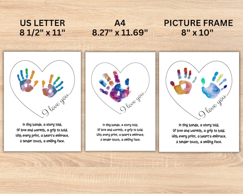 Handprint Art Craft Keepsake, Mothers Day Idea, Hand Print Gift for Dad ...