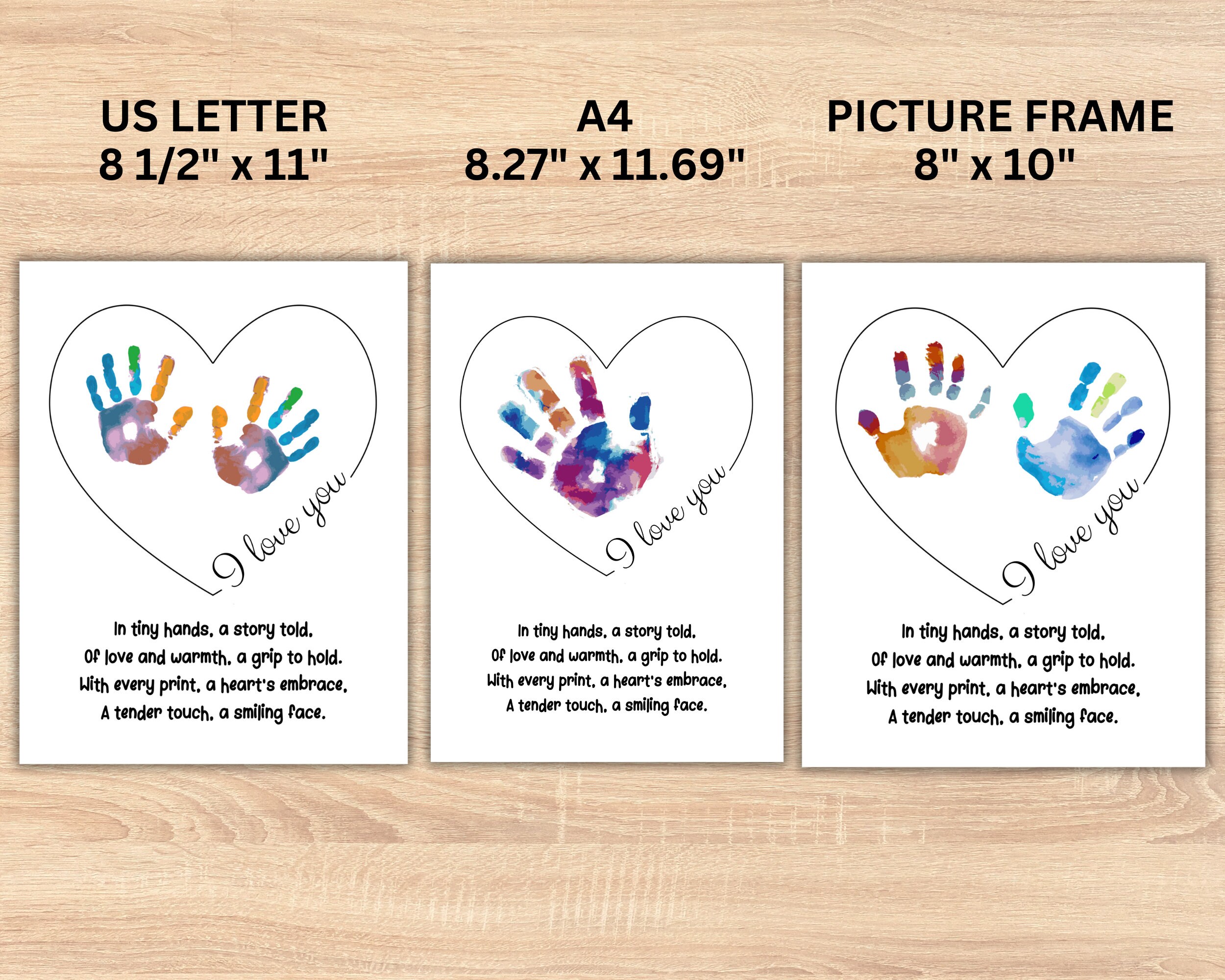 Handprint Art Craft Keepsake, Mothers Day Idea, Hand Print Gift for Dad ...