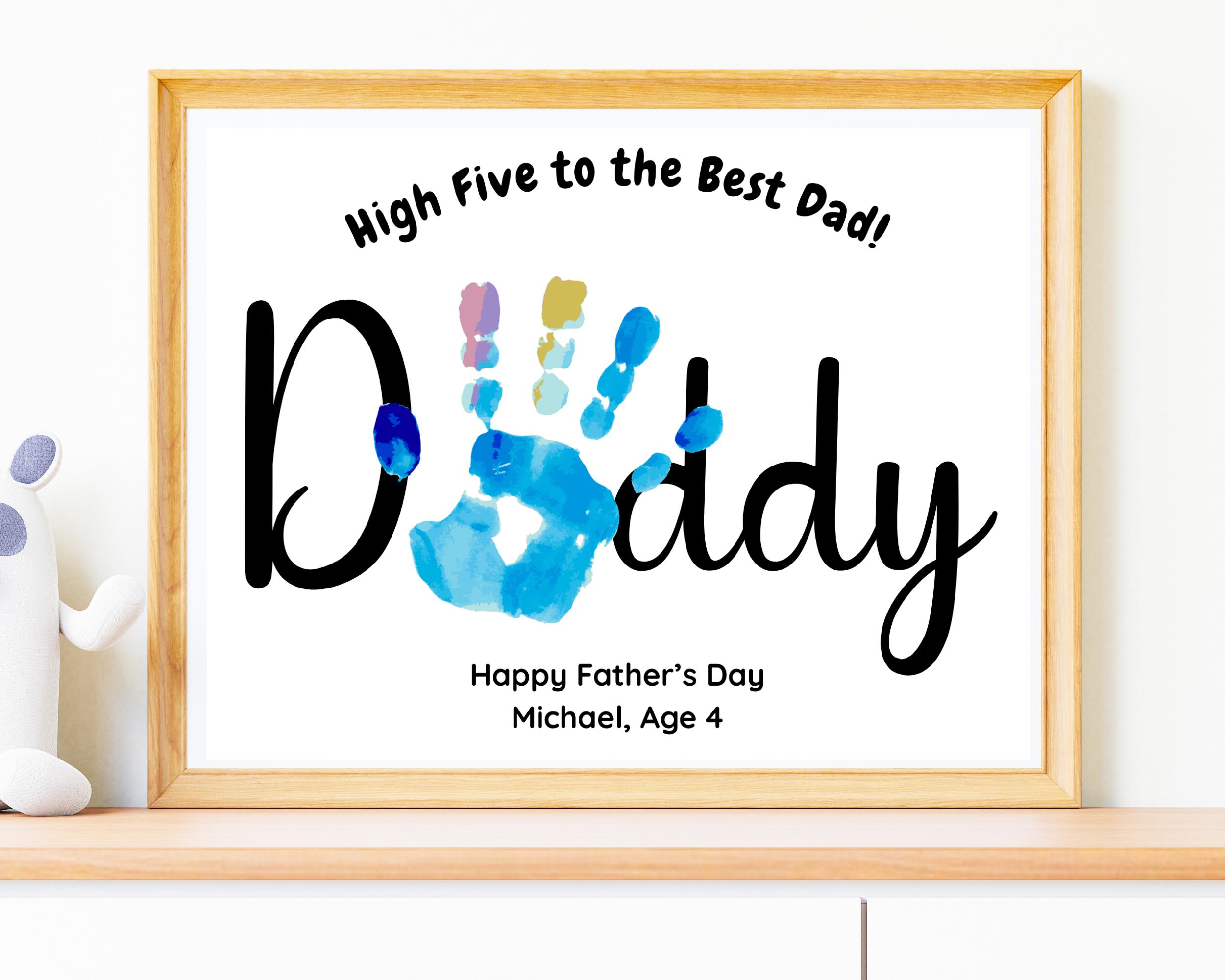Custom Fathers Day Handprint Craft, Editable Dad Art Keepsake, Dad's ...