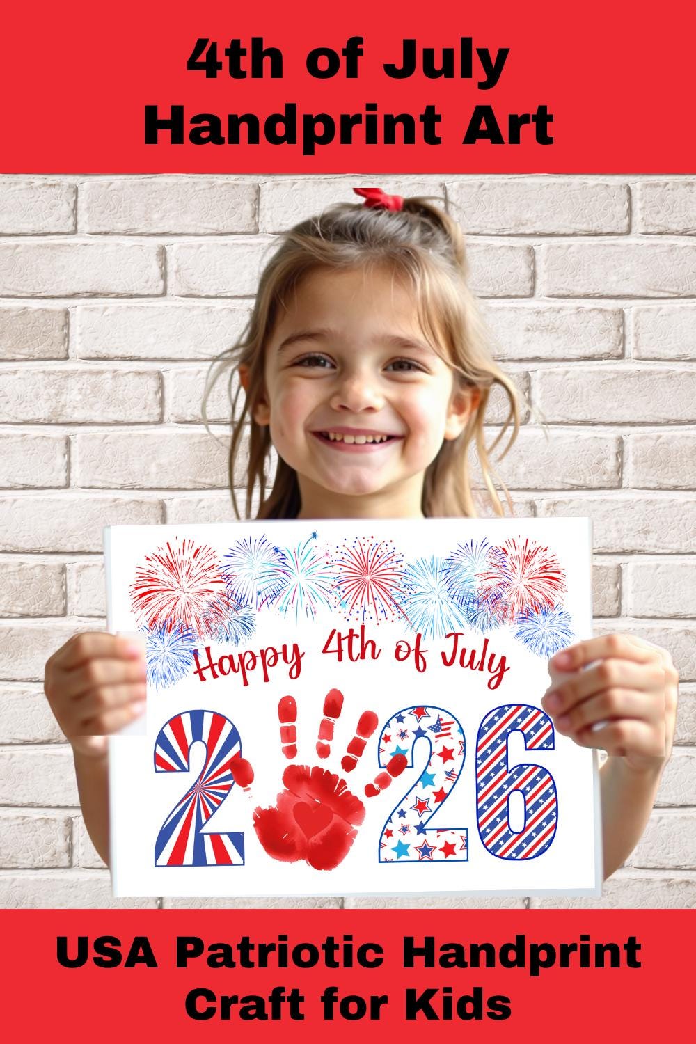4th of July Handprint Craft Keepsake, Patriotic Fourth Handprint Art ...