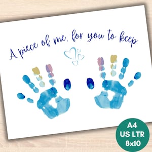 Handprint Art Gift Idea, Kids Hand Print Craft Keepsake, Gifts for Mom ...