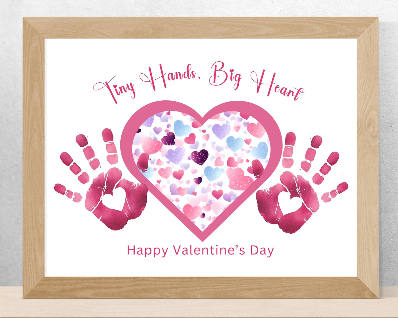 Valentine Handprint Craft for Kids Keepsake, HEART Hand Print Activity ...