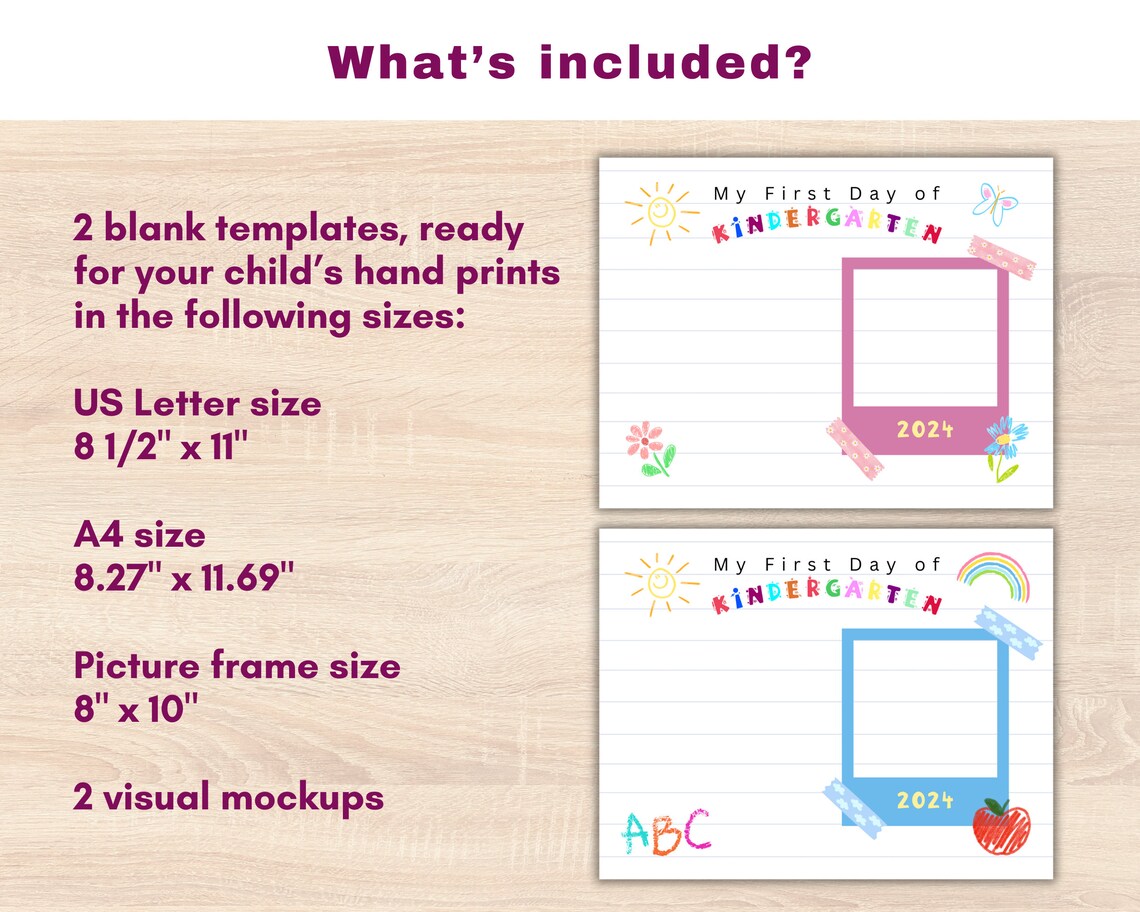 First Day of Kindergarten Handprint Craft Keepsake, Back to School ...