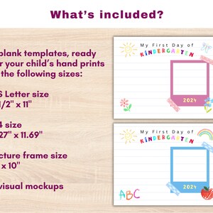 First Day of Kindergarten Handprint Craft Keepsake, Back to School ...