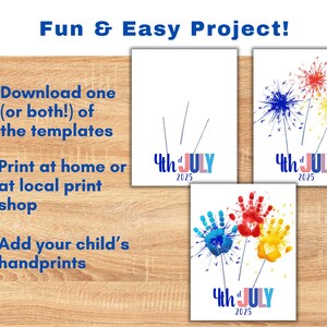 4th of July Handprint Art Keepsake, Patriotic Fourth Handprint Craft ...