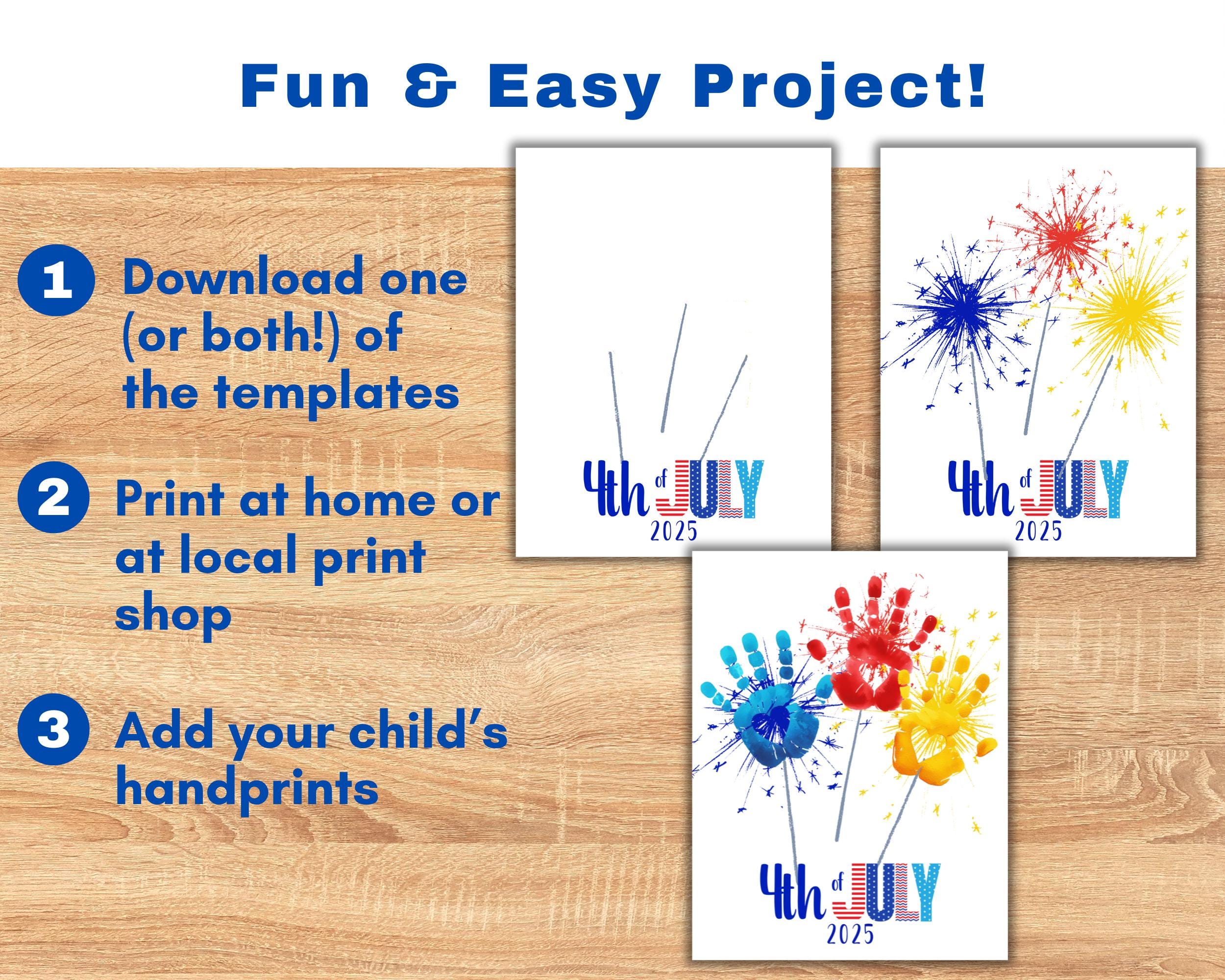 4th of July Handprint Art Keepsake, Patriotic Fourth Handprint Craft ...