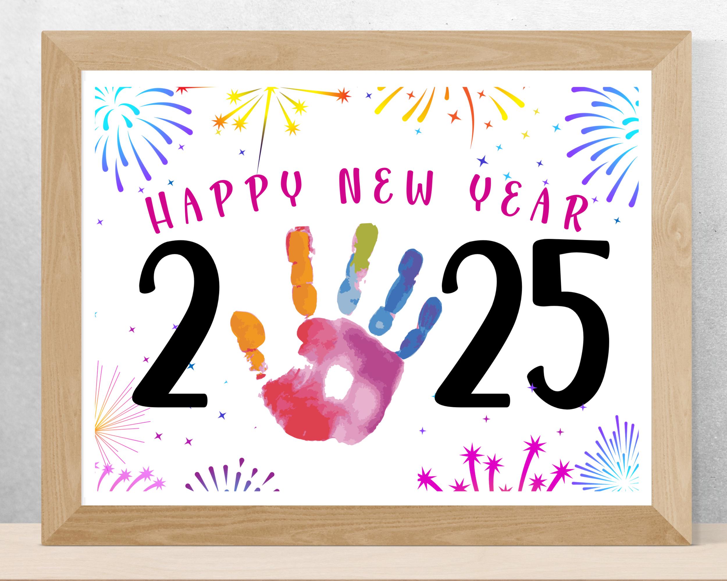 NEW YEAR Handprint Craft for Kids, Keepsake 2025, Happy New Years Eve ...