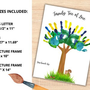 Family Tree Handprint Craft Keepsake for Kids, Grandparents Gift Idea ...