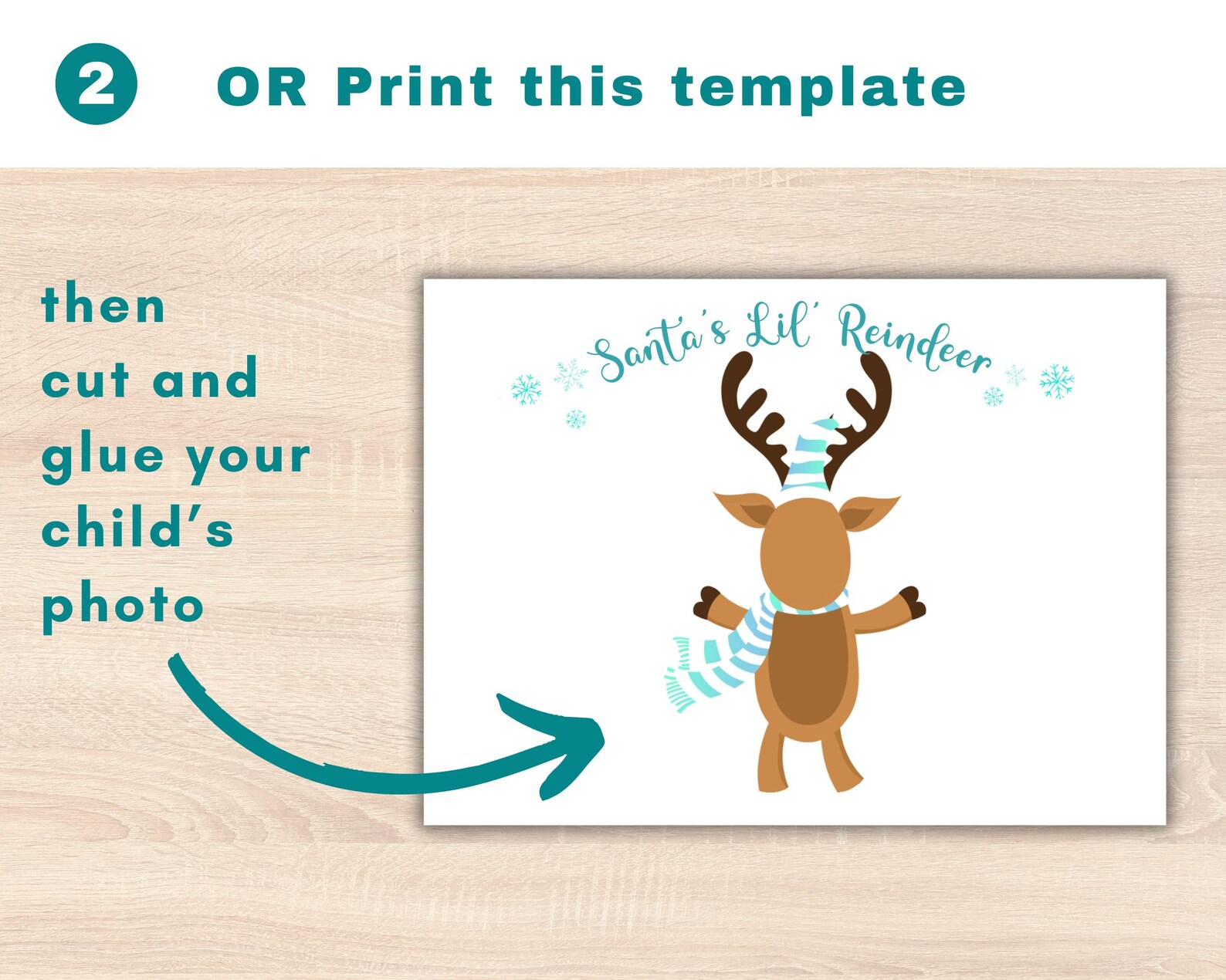 Reindeer Footprint Craft Keepsake, Editable Baby's First Christmas ...