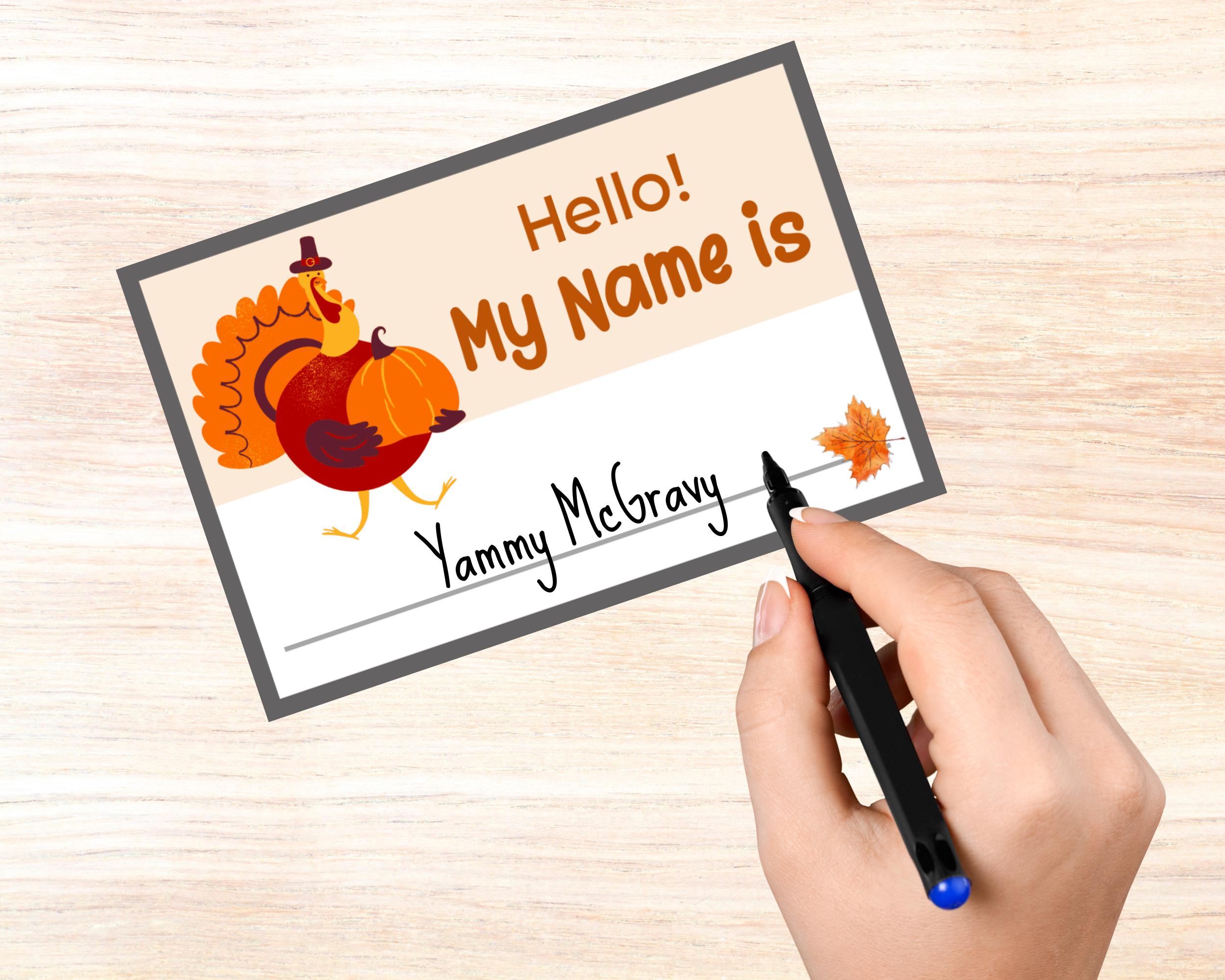 What's Your Turkey Name Game Printable, Thanksgiving Family Games Night ...