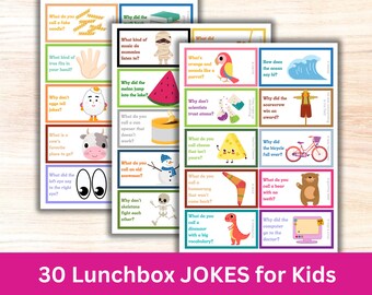 School Jokes for Kids- Back to School Lunchbox Notes- Joke Card ...