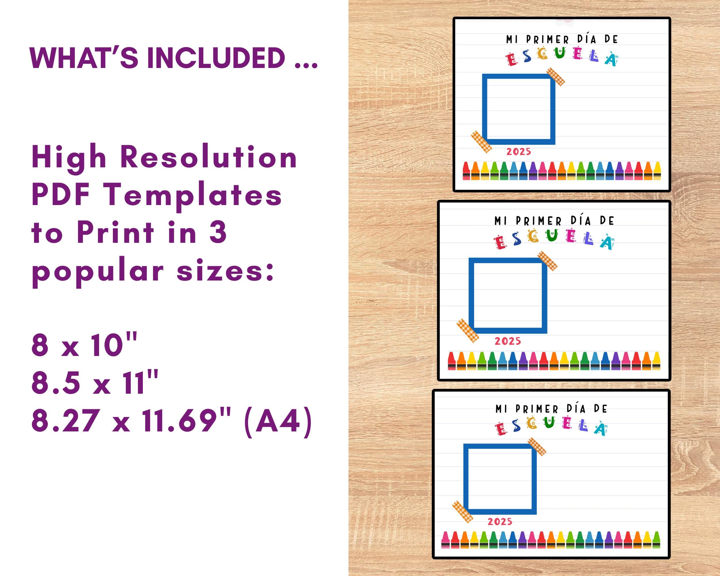 First Day of School Handprint Craft Spanish Photo Frame Keepsake, 2025 ...