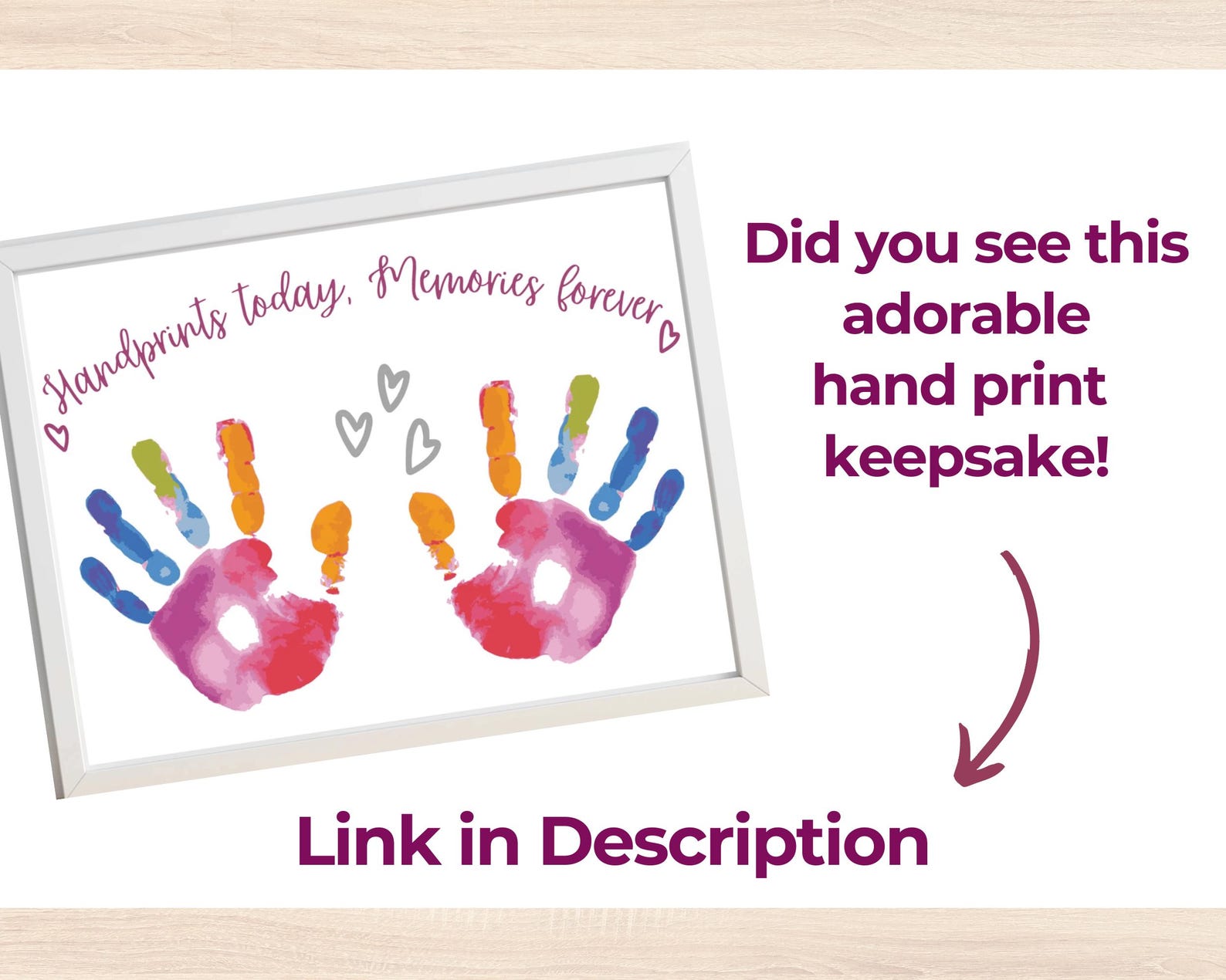 Happy Birthday Handprint Craft Keepsake Photo Memento, Hand Print Art ...