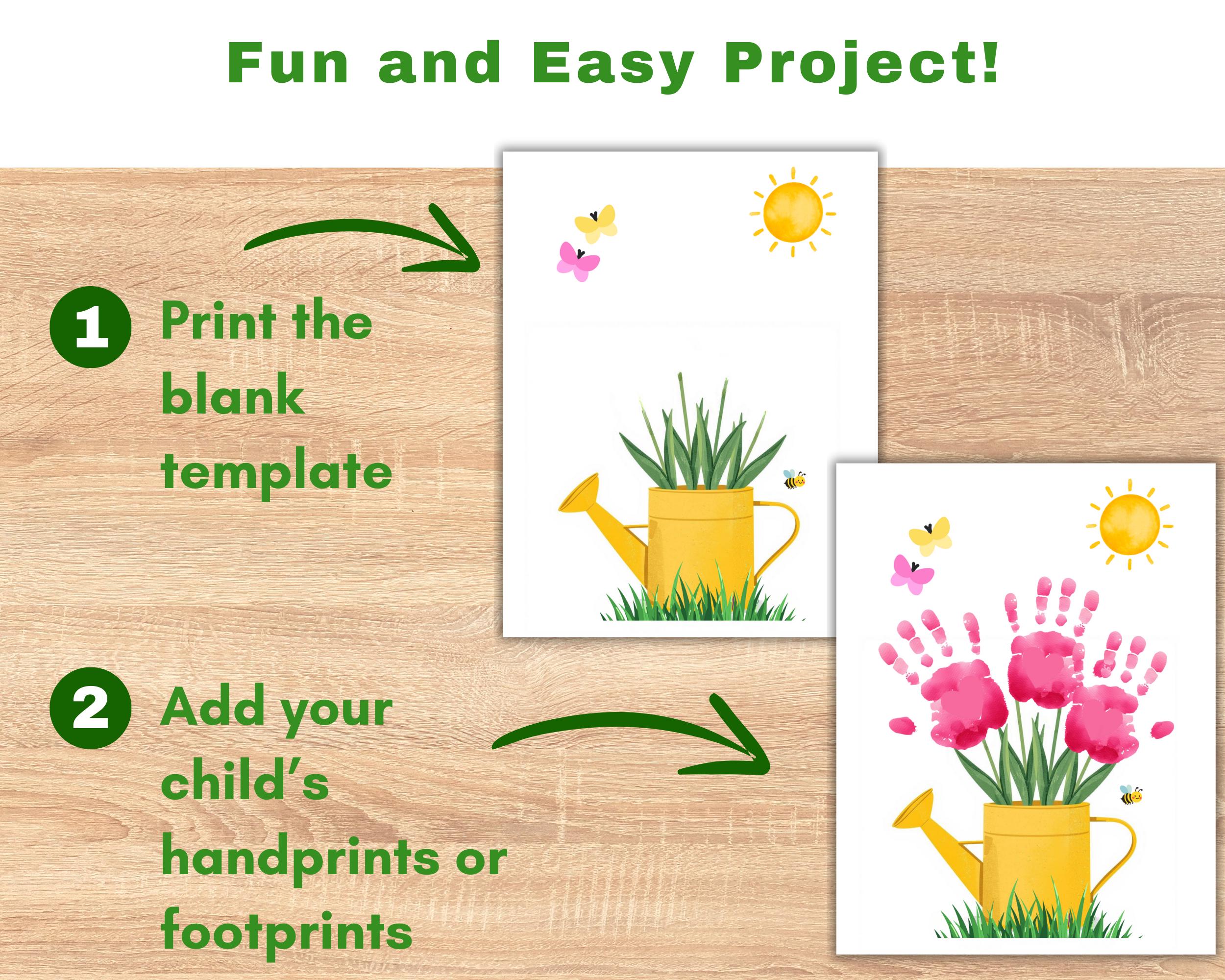 Spring Flower Handprint Craft for Kids, Art Keepsake, Butterfly Bees ...