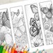 Coloring Bookmarks Butterfly and Flowers to Color for Adults and Teens ...