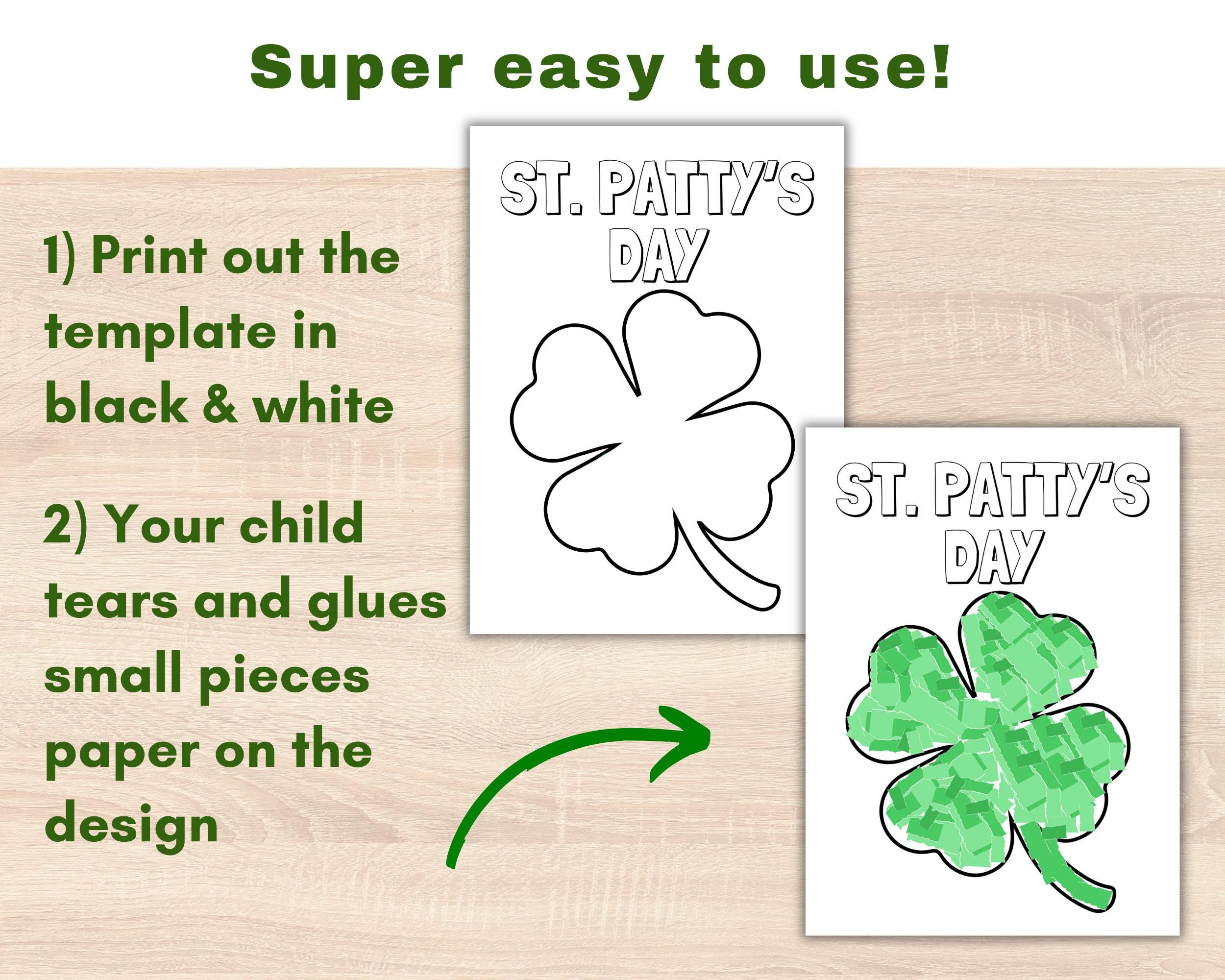 St Pattys Day Craft for Kids, Lucky Clover Easy Paper Crafts Template ...