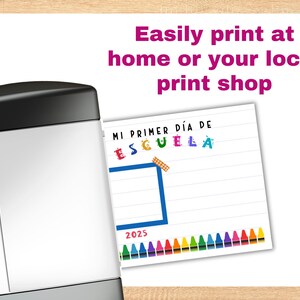 First Day of School Handprint Craft Spanish Photo Frame Keepsake, 2025 ...