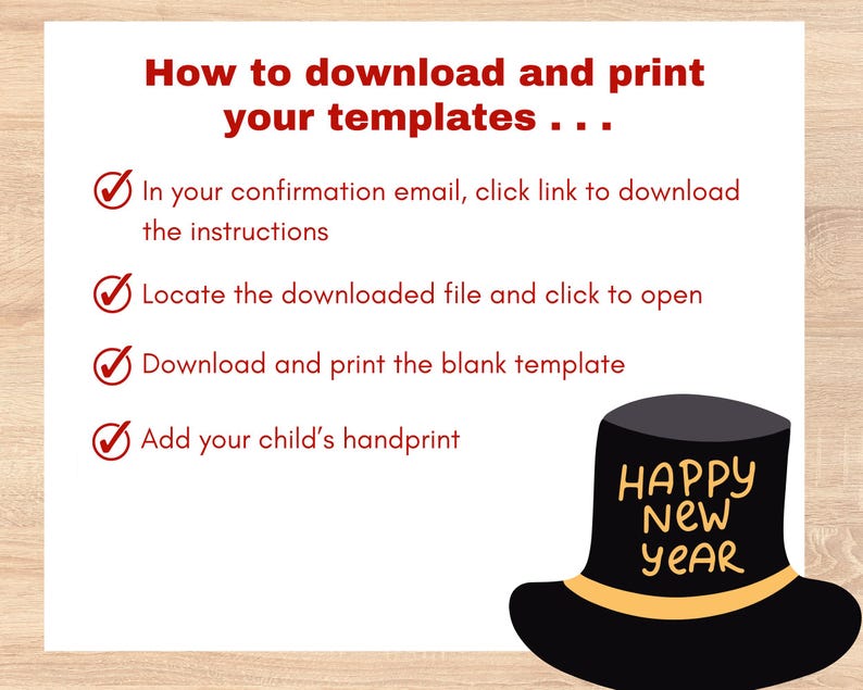 NEW YEAR'S Handprint Craft for Kids Printable Keepsake 2025, Happy New ...