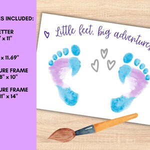 Baby Footprint Art for Kids, Valentines Mother's Day Keepsake Gift Idea ...