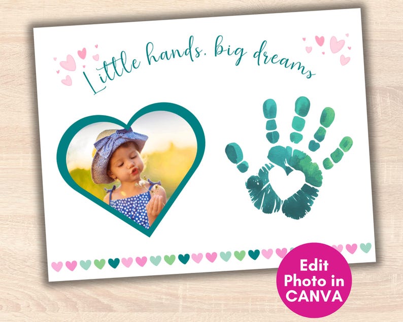 Editable Handprint Craft Photo Keepsake Grandparents Day Gift, Mothers ...