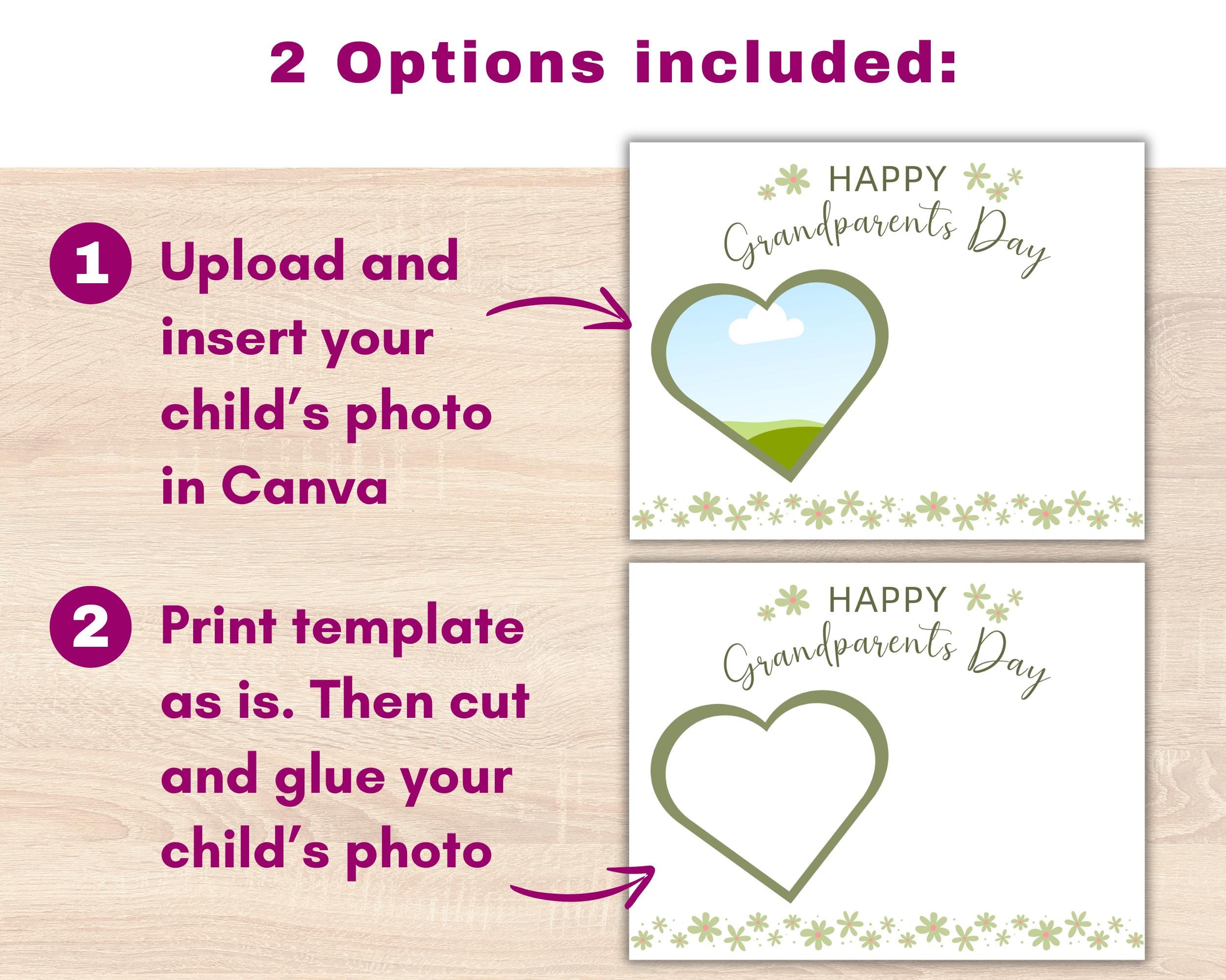 Grandparents Day Handprint Photo Keepsake, Editable Baby Hand Print ...