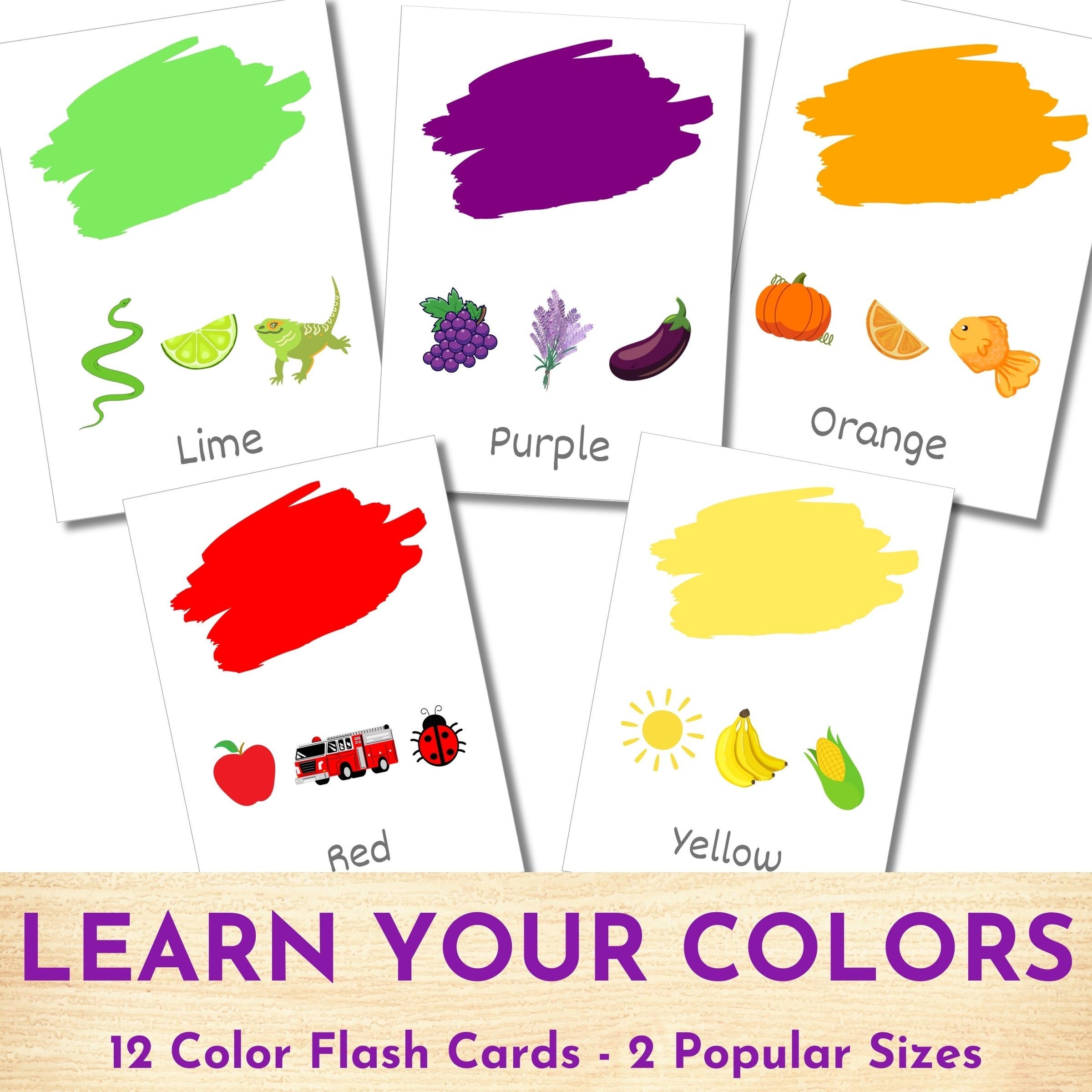 Flashcards for Kids Learn Colors Education, Color Cards Learning Flash ...
