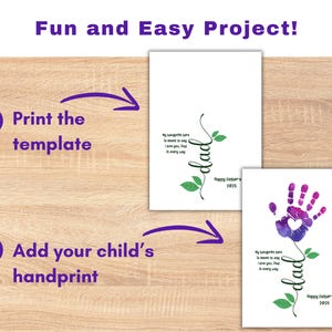 Fathers Day Handprint Art, Dad Flower Poem Craft, 2025 Gift for Dad ...