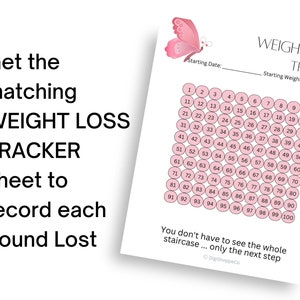 Weight Loss Tracker Printable Chart, Weightloss Journal, Pounds Lost ...