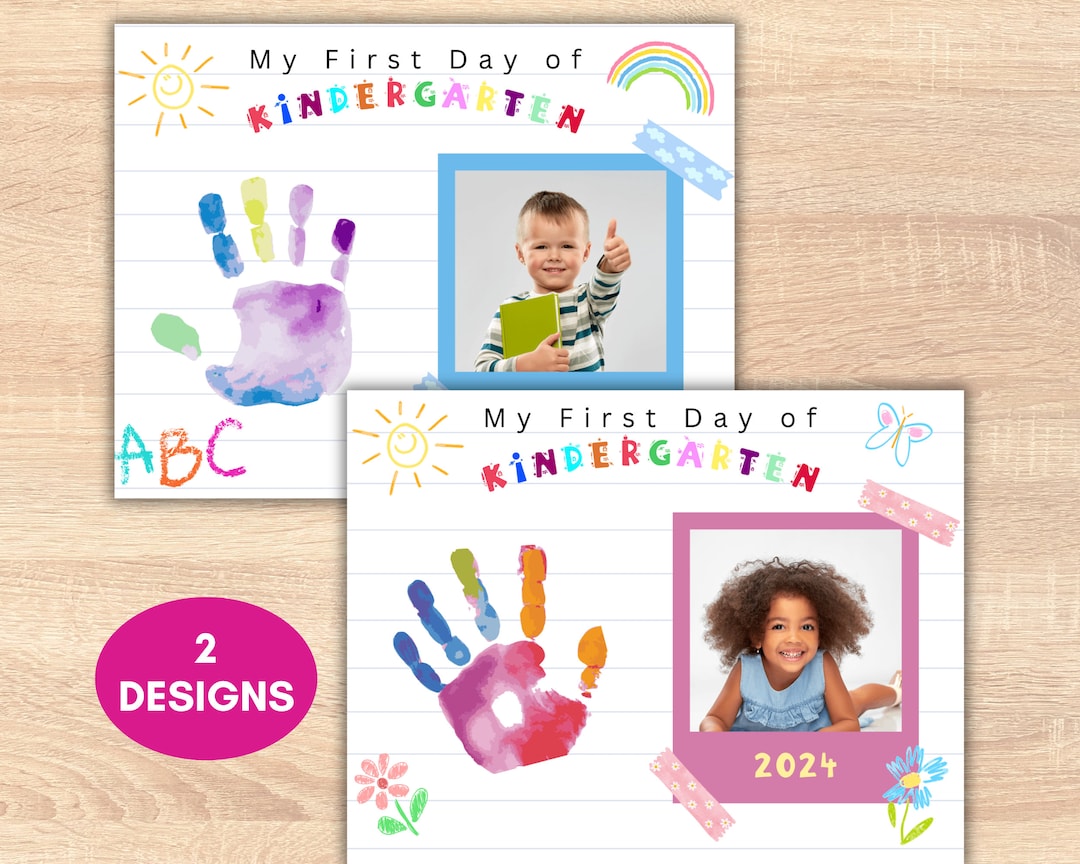 First Day of Kindergarten Handprint Craft Keepsake, Back to School ...