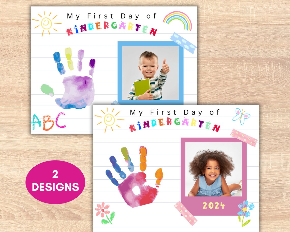 First Day of Kindergarten Handprint Craft Keepsake, Back to School ...