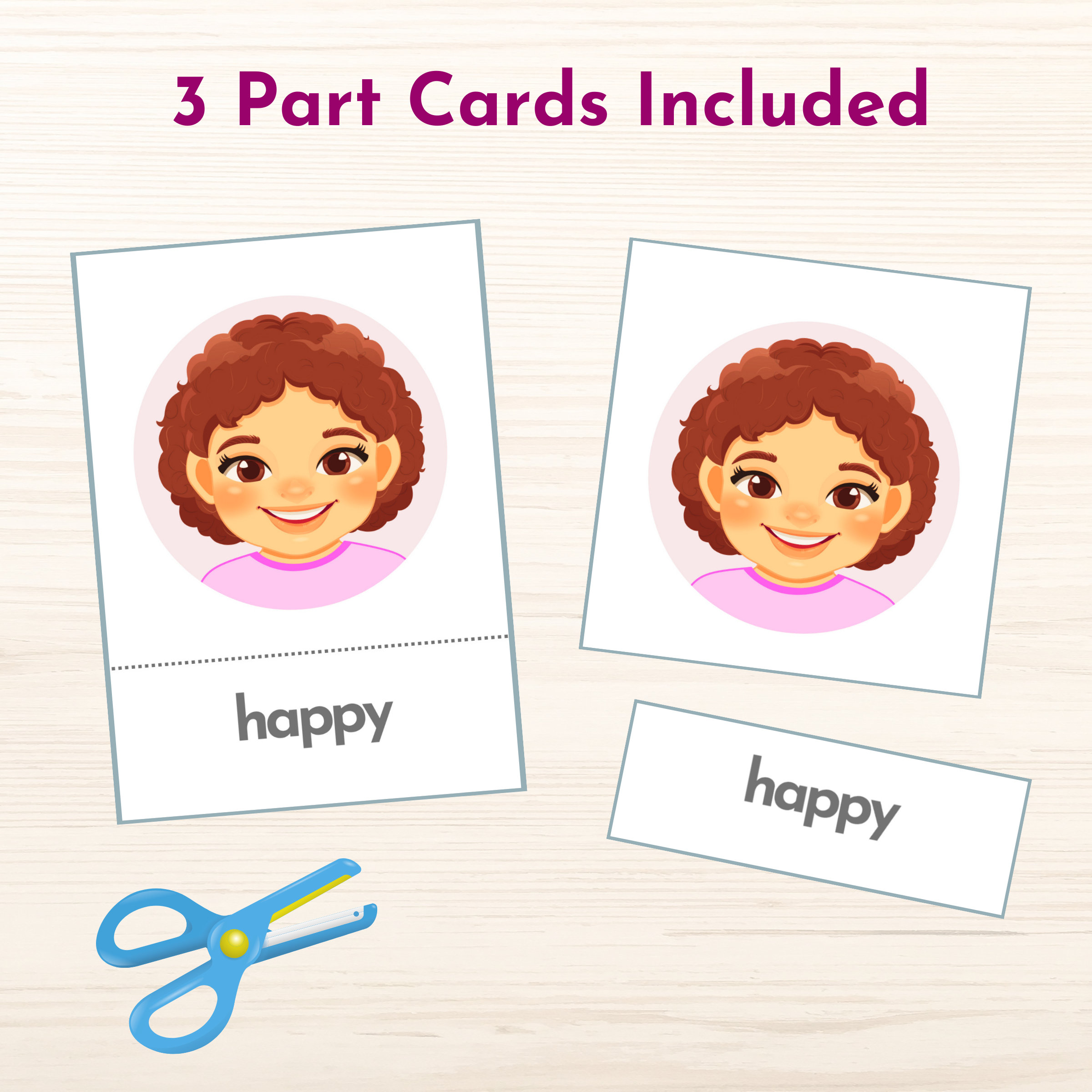 Emotions Flashcards for Kids, Feelings Cards Activity, Flash Card ...
