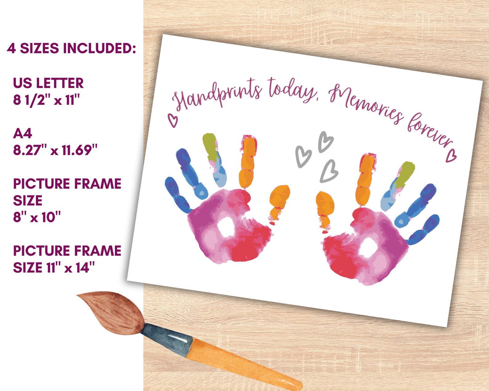 Handprint Craft Keepsake for Parents Grandparents Gift Idea, Hand Print ...