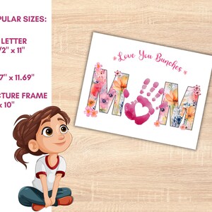 Mother's Day Handprint Craft for Kids, Gift for Mom Wall Art, Floral ...