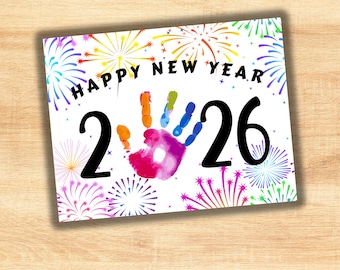 NEW YEAR Handprint Craft for Kids, Keepsake 2026, Happy New Years Eve ...