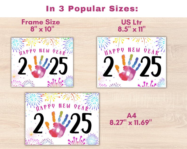 NEW YEAR Handprint Craft for Kids, Keepsake 2025, Happy New Years Eve ...