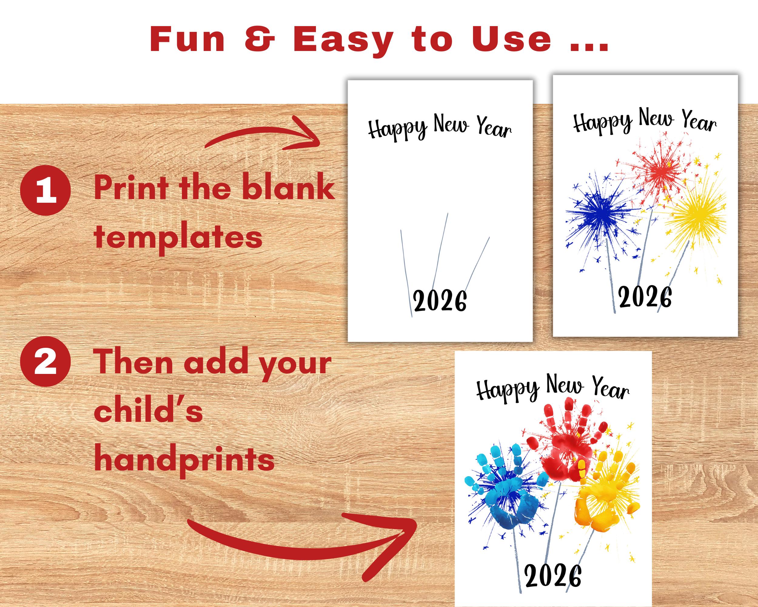 NEW YEAR'S Handprint Craft for Kids Printable Keepsake 2025, Happy New ...
