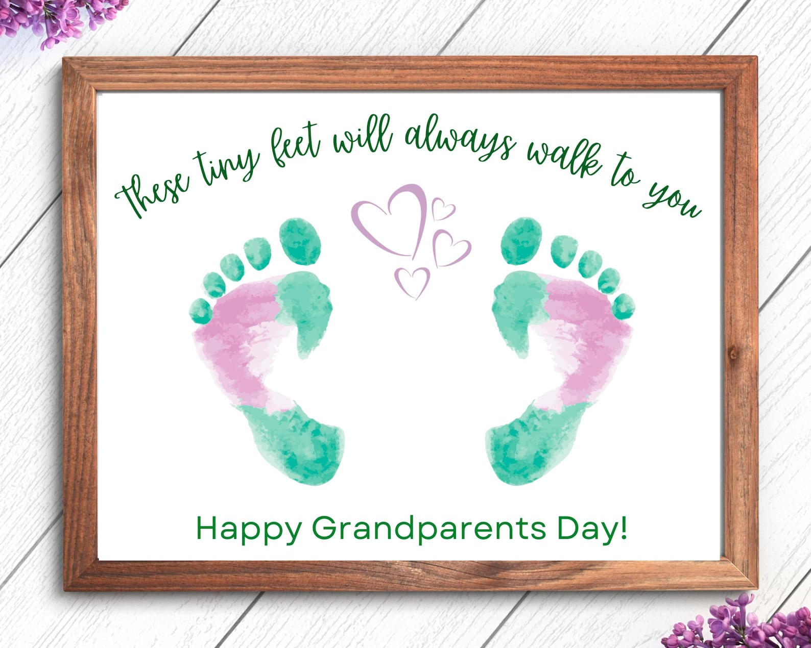 Grandparents Day Footprint Craft Keepsake, Baby's Foot Print Memories ...