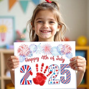 4th of July Handprint Craft Keepsake, Patriotic Fourth Handprint Art ...