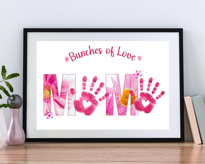 Mama Handprint Art for Kids, Mother's Day Gift Idea, DIY Mom's Birthday ...