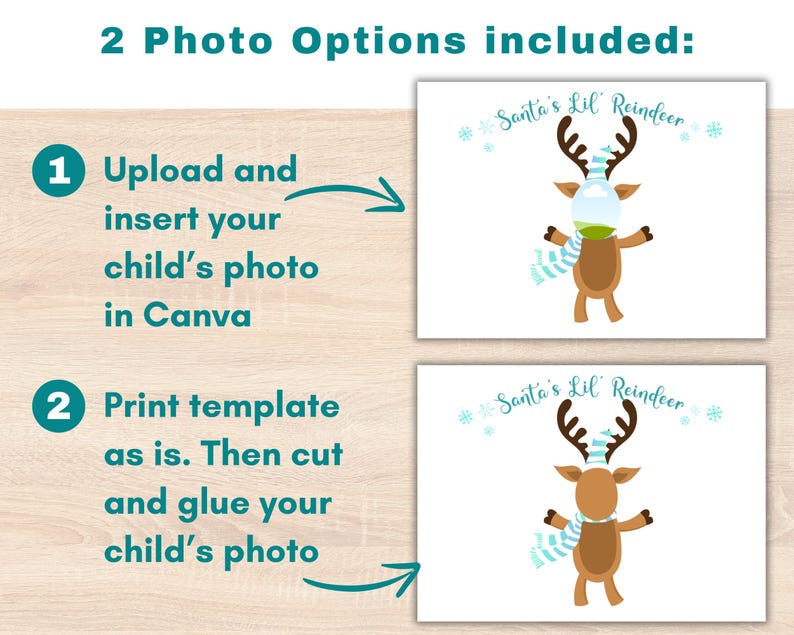 Reindeer Footprint Craft Keepsake, Editable Baby's First Christmas ...