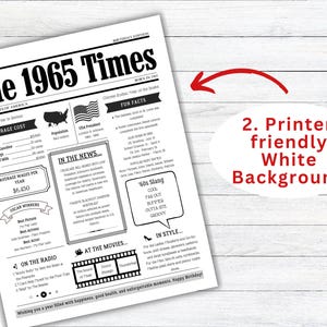 1965 Year You Were Born Facts, Birthday Newspaper Keepsake Poster ...