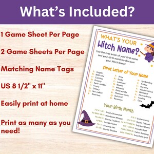 What's Your WITCH Name Game Printable, Halloween Family Activity for ...